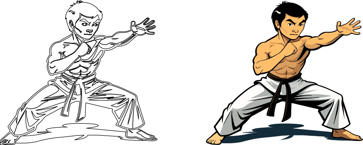 Karate master in competition clothing Royalty Free Vector