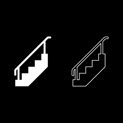 Staircase with railings stairs handrail Royalty Free Vector