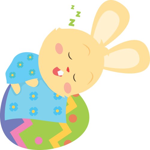 Easter bunny with big egg art Royalty Free Vector Image