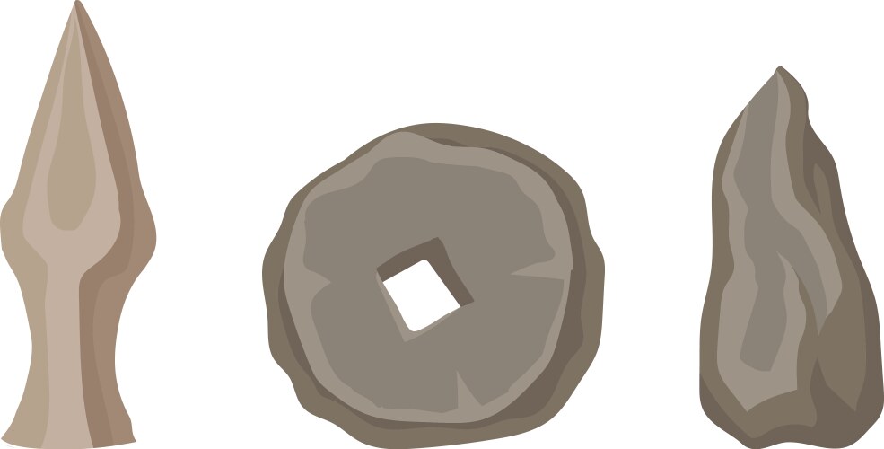 Primitive caveman characters with weapon Vector Image