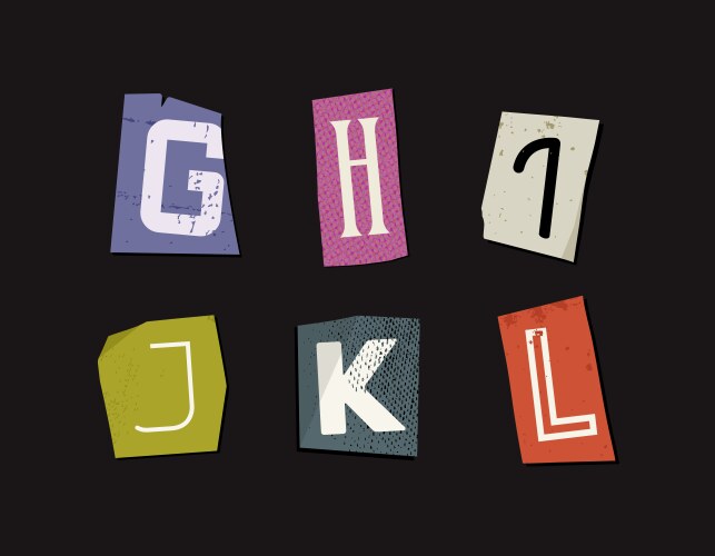 Paper style ransom note letter cut letters Vector Image