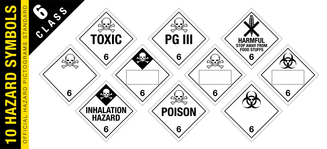 Set of 24 isolated hand crush force hazardous Vector Image