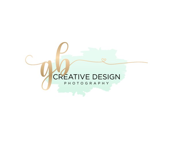 Gb initial handwriting logo design Royalty Free Vector Image