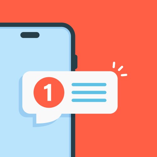 Phone notifications icon in flat style smartphone Vector Image