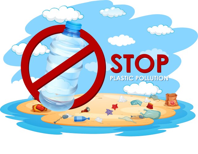 Poster design with no plastic trash Royalty Free Vector