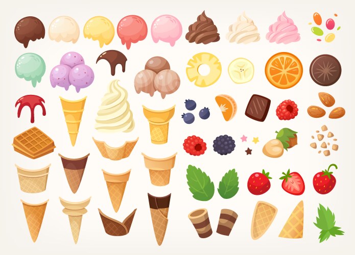 Ice cream icons Royalty Free Vector Image - VectorStock