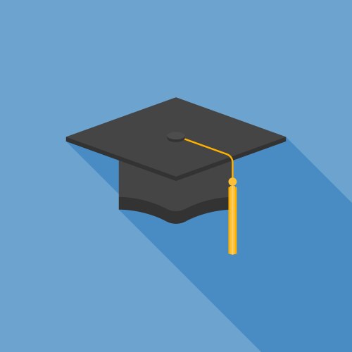 White graduation cap icon isolated on transparent Vector Image