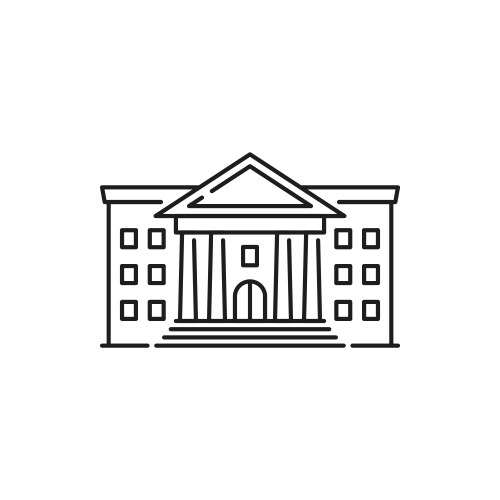 School building line drawing Royalty Free Vector Image