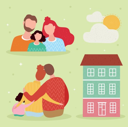Family four members Vector Images & Graphics for Commercial Use ...