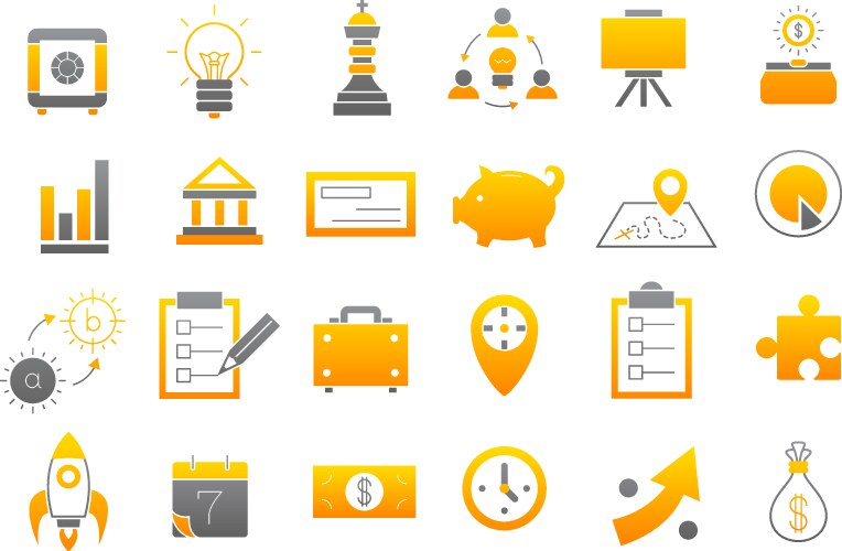 Finance icon set collection of economy money Vector Image