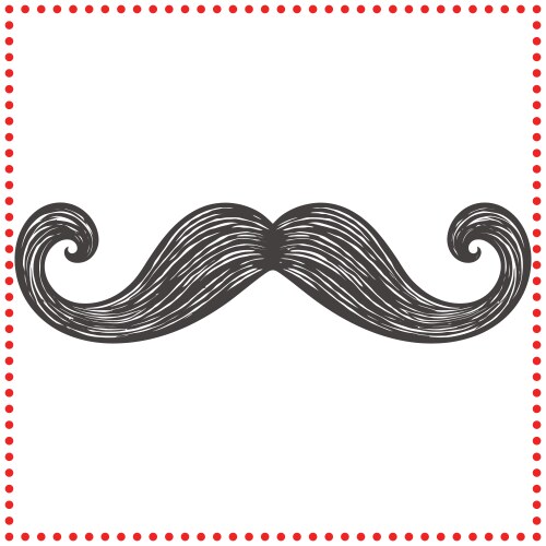 Classic mustache silhouette ideal for grooming Vector Image
