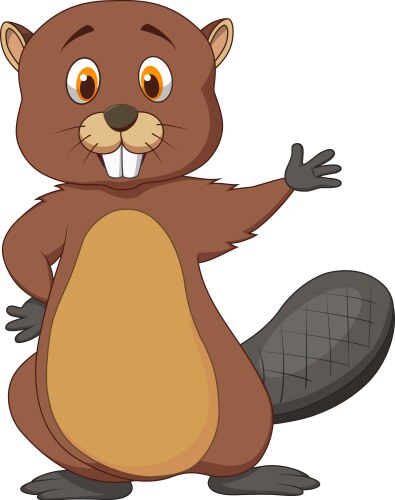 Cartoon beavers two Royalty Free Vector Image - VectorStock