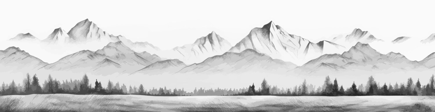 Hand drawn mountain range landscape panorama Vector Image