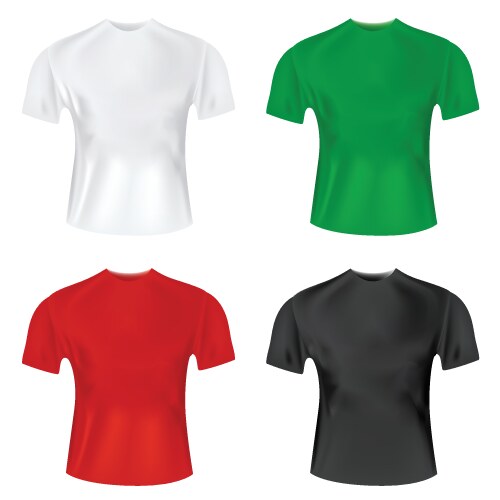 Set color male tshirt template realistic mockup Vector Image