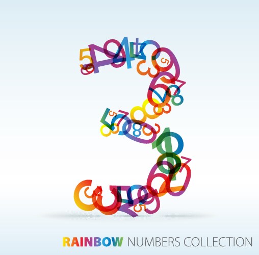 Number 3 candy font caramel alphabet three Vector Image