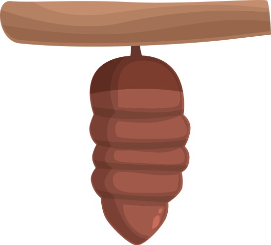 Nature cocoon icon cartoon natural leaf Royalty Free Vector
