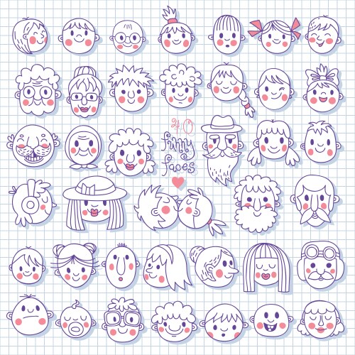 Funny faces Royalty Free Vector Image - VectorStock