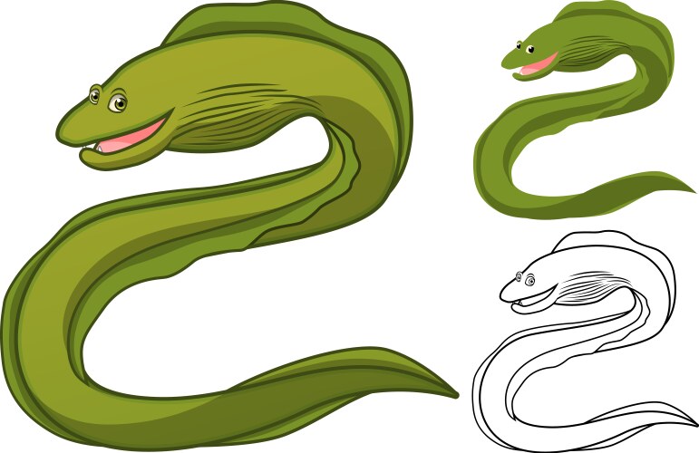 Spotted moray eel with a collar spikes Royalty Free Vector