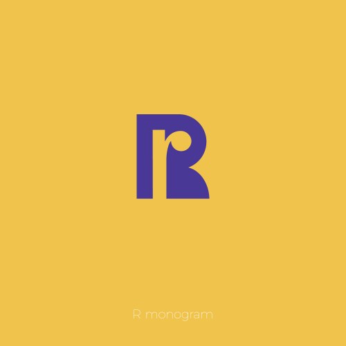 R and f monogram logo letters Royalty Free Vector Image