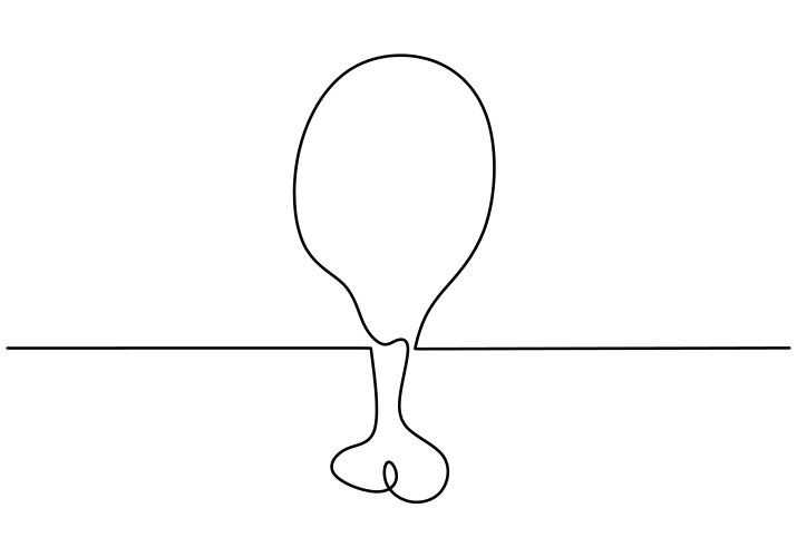Single continuous line drawing of a fried chicken Vector Image