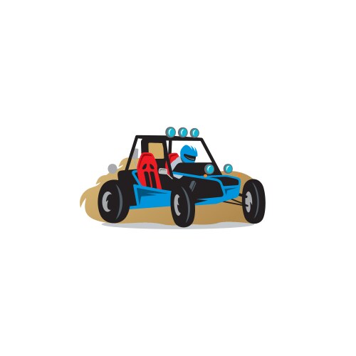 Cartoon smiling orange buggy car mascot Royalty Free Vector