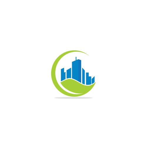 Green health building construction logo Royalty Free Vector