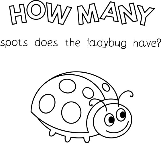 Cartoon ladybug counting game for kids Royalty Free Vector