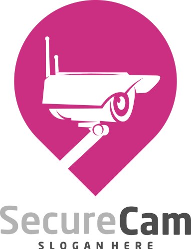 Cctv camera with check icon logo design template Vector Image