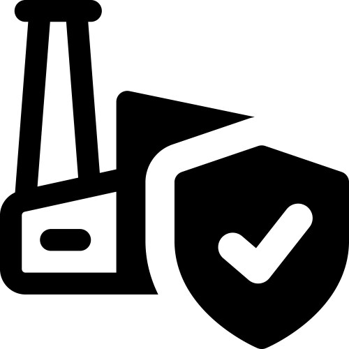 Factory built with the right safety precautions Vector Image