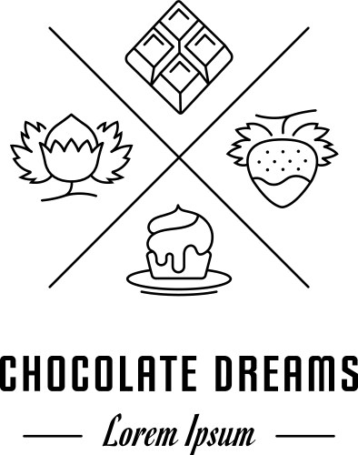 Chocolate badges logo design for sweets cacao Vector Image