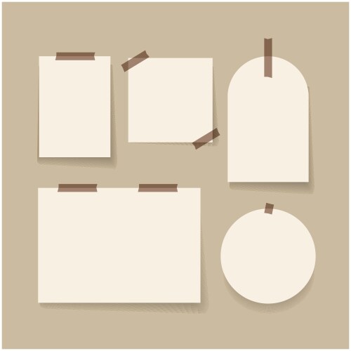 Empty photo frames paper notes Royalty Free Vector Image