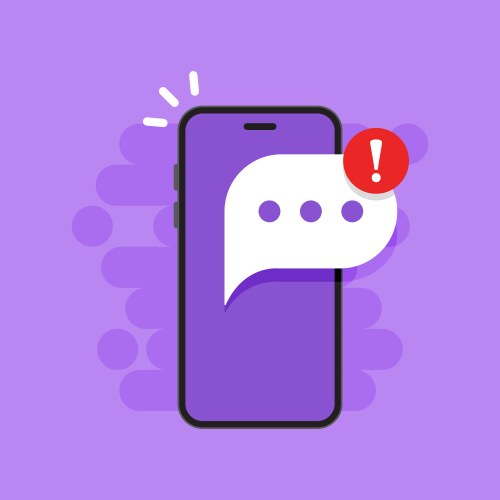 Phone notifications icon in flat style smartphone Vector Image