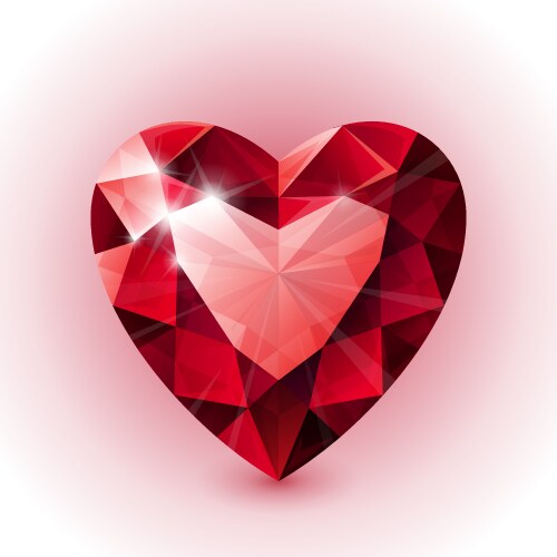Ruby red angular heart icon Royalty Free Vector Image