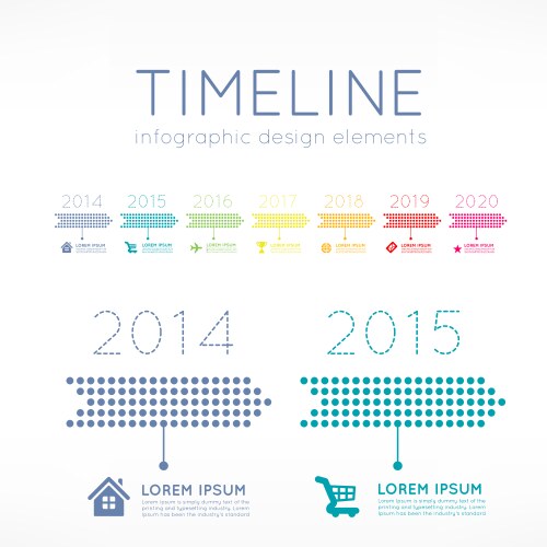 Infographic 12 months timeline with modern icons Vector Image