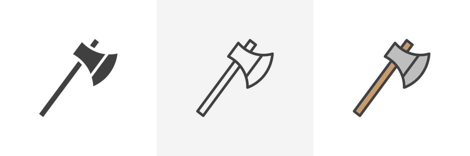 Campfire icon set black filled and outlined style Vector Image