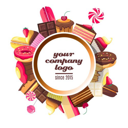 Candies background realistic sweets and desserts Vector Image