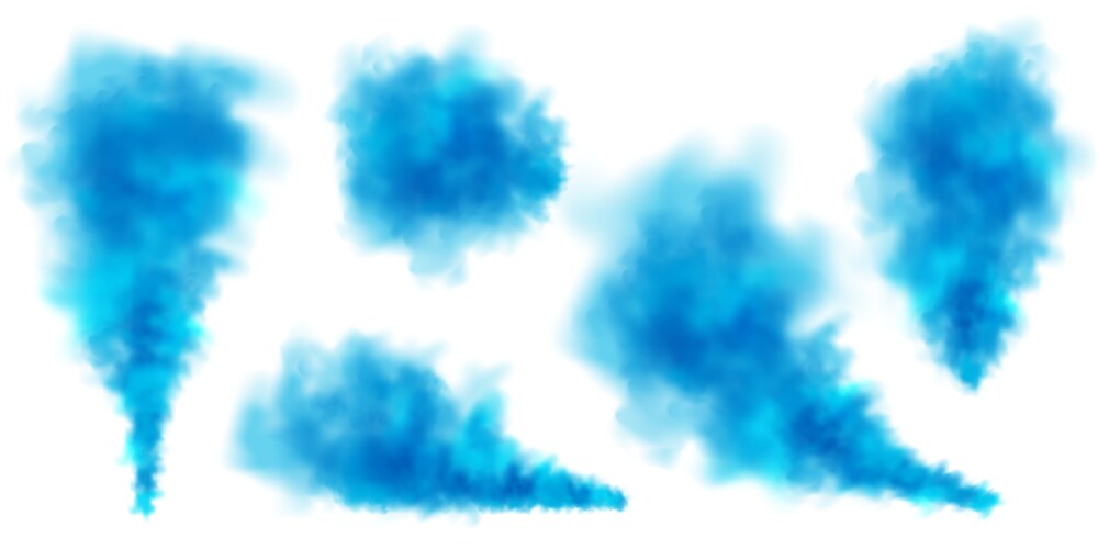 Blue lightning and smoke effect frame background Vector Image