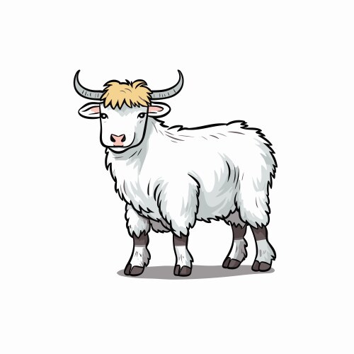 Bullock hand-drawn doodle style cartoon Royalty Free Vector