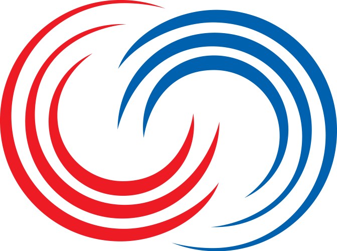 Gold round connect logo Royalty Free Vector Image