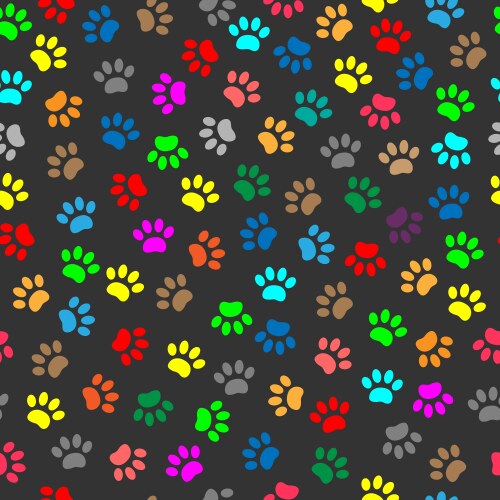 Seamless pattern with colored paws Royalty Free Vector Image