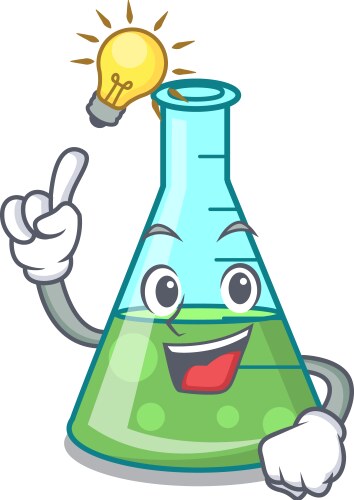Cartoon scientist holding a bubbling beaker Vector Image