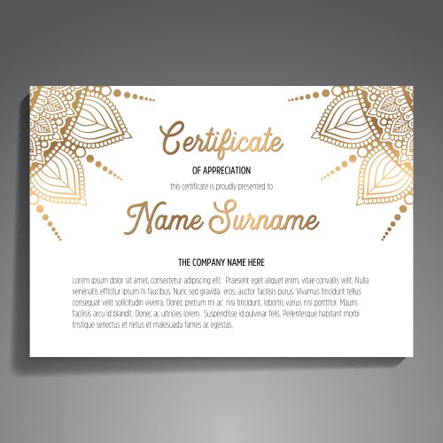 Golden and silver gift card certificate Royalty Free Vector