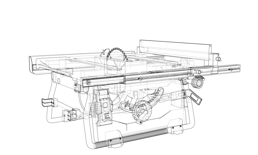 Table saw blueprints Royalty Free Vector Image