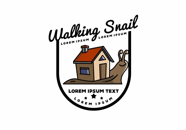 Walking snail and house design Royalty Free Vector Image