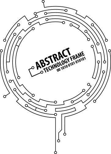 Abstract technology round frame Royalty Free Vector Image
