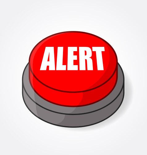 Cartoon style hand push a red button Royalty Free Vector