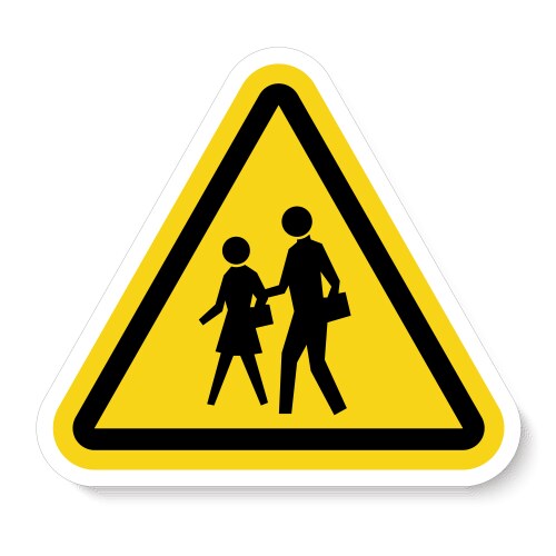 School zone symbol sign isolate on white Vector Image