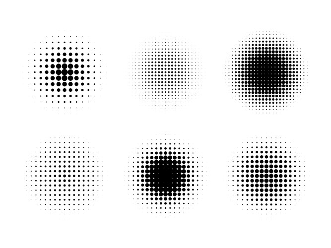 Circle halftone abstract dotted circles round Vector Image