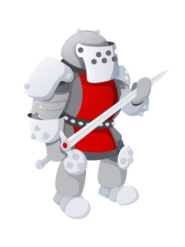 Cartoon knight full body armor suit standing Vector Image