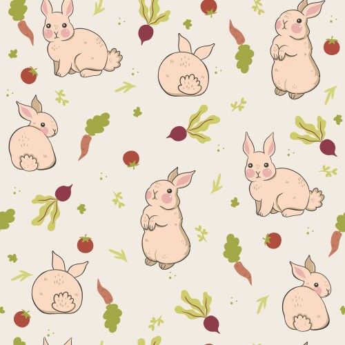 Carrot seamless pattern carrots for bunny Vector Image